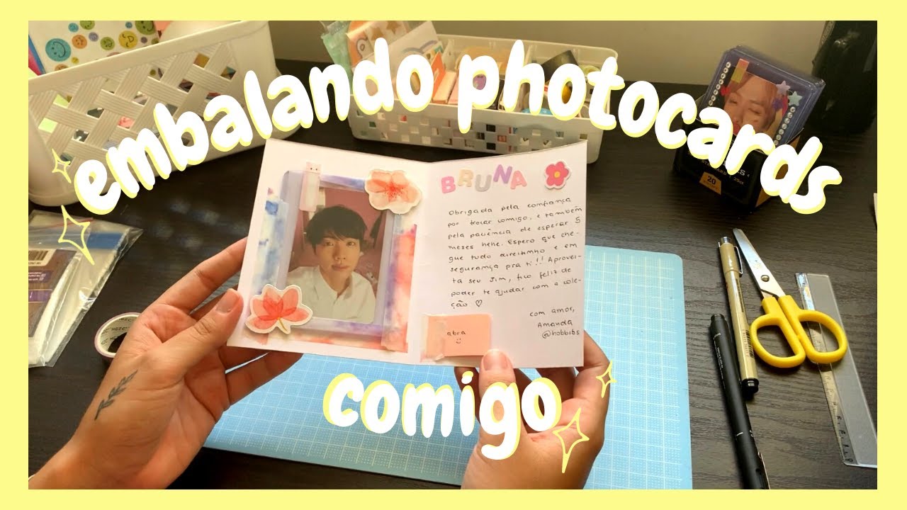 pack with me ♡ como embalo photocards para troca/venda - YouTube