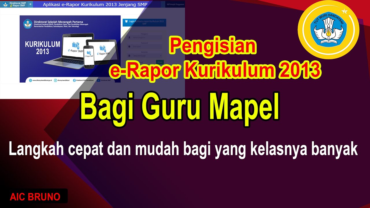 Input Nilai e Rapor Kurikulum 2013 Bagi Guru Mapel | Cara cepat dengan format import Excel - YouTube