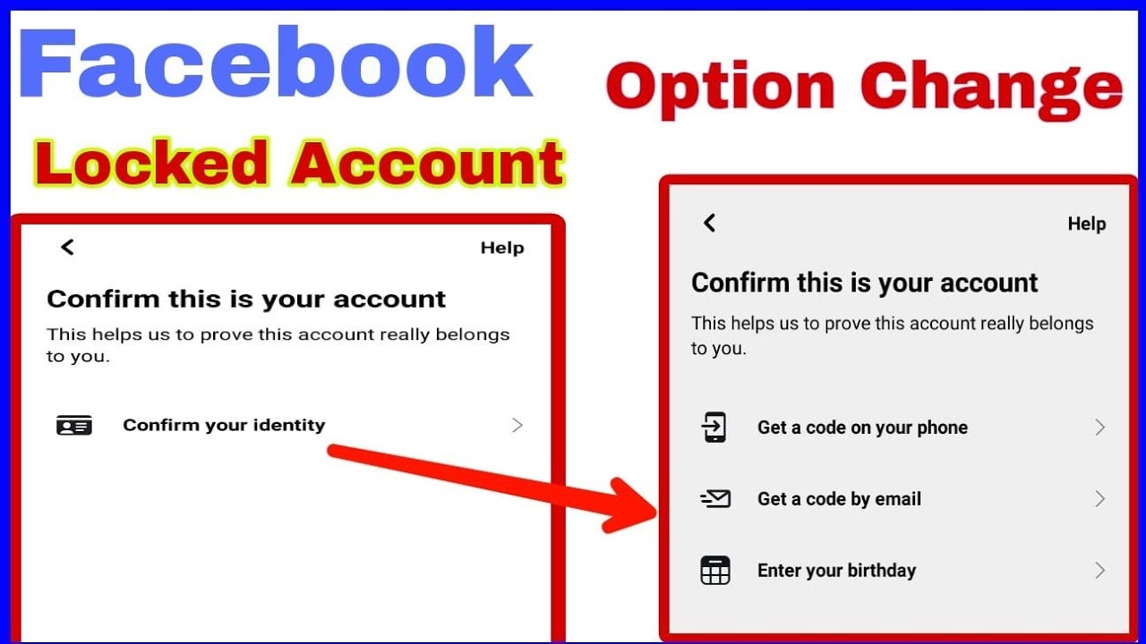 How to Change Option In Locked Facebook Account 2023 | Get A Code ...
