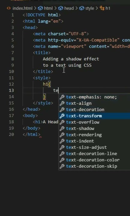 Adding a shadow effect to a text using CSS - YouTube