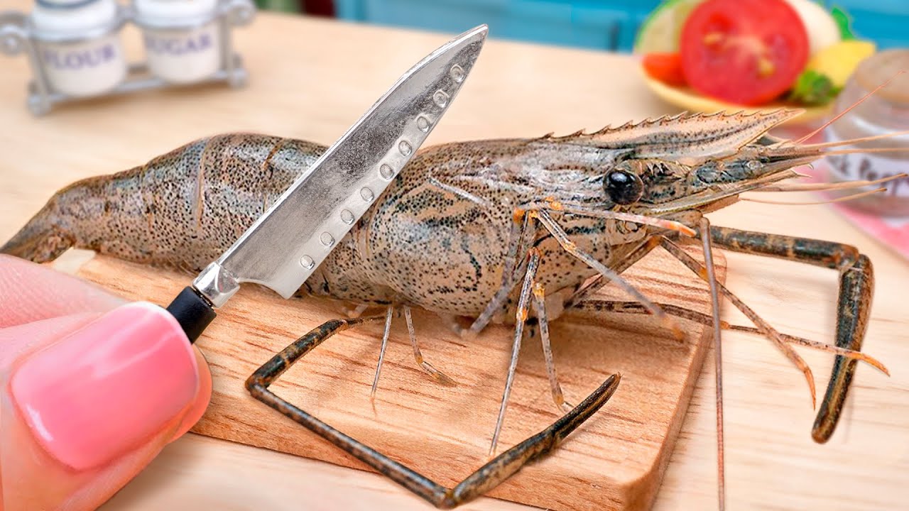 Catching Miniature Shrimp in Nature 🦐 Cooking Spicy Raw Shrimp Salad ...