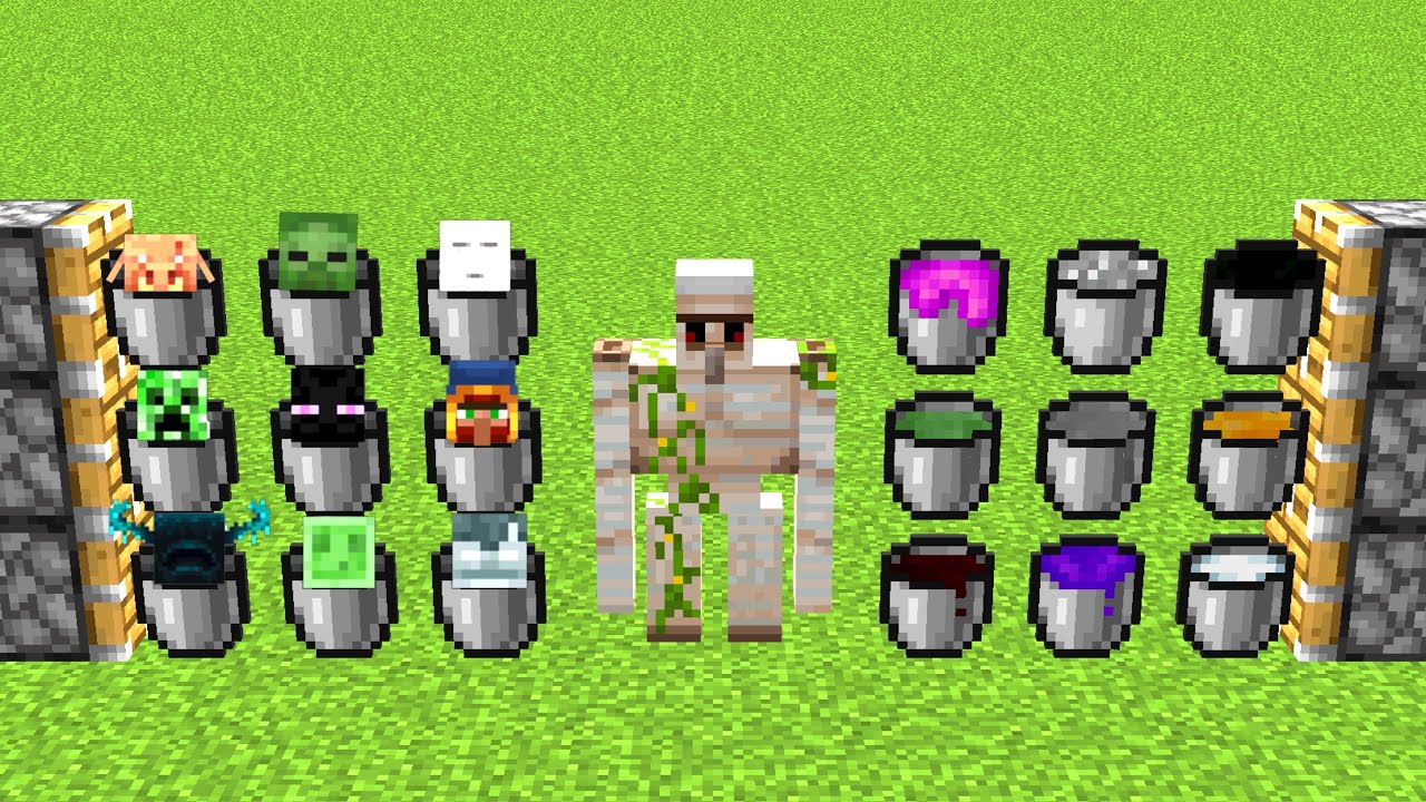 x1000 new buckets and x100 iron golem and x1000 all mob buckets ...