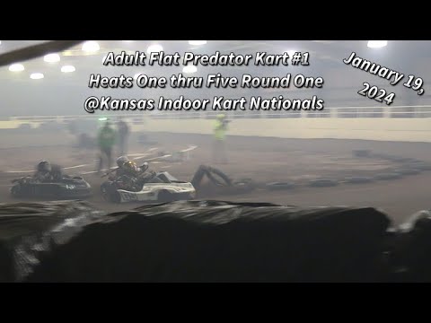 Adult Flat Predator Karts #1, Heats 1-5 Round 1, Kansas Indoor Kart ...