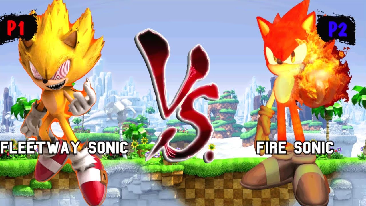 Fleetway Sonic & Dark Sonic VS Fire Sonic & Black Sonic I Sonic Battle ...