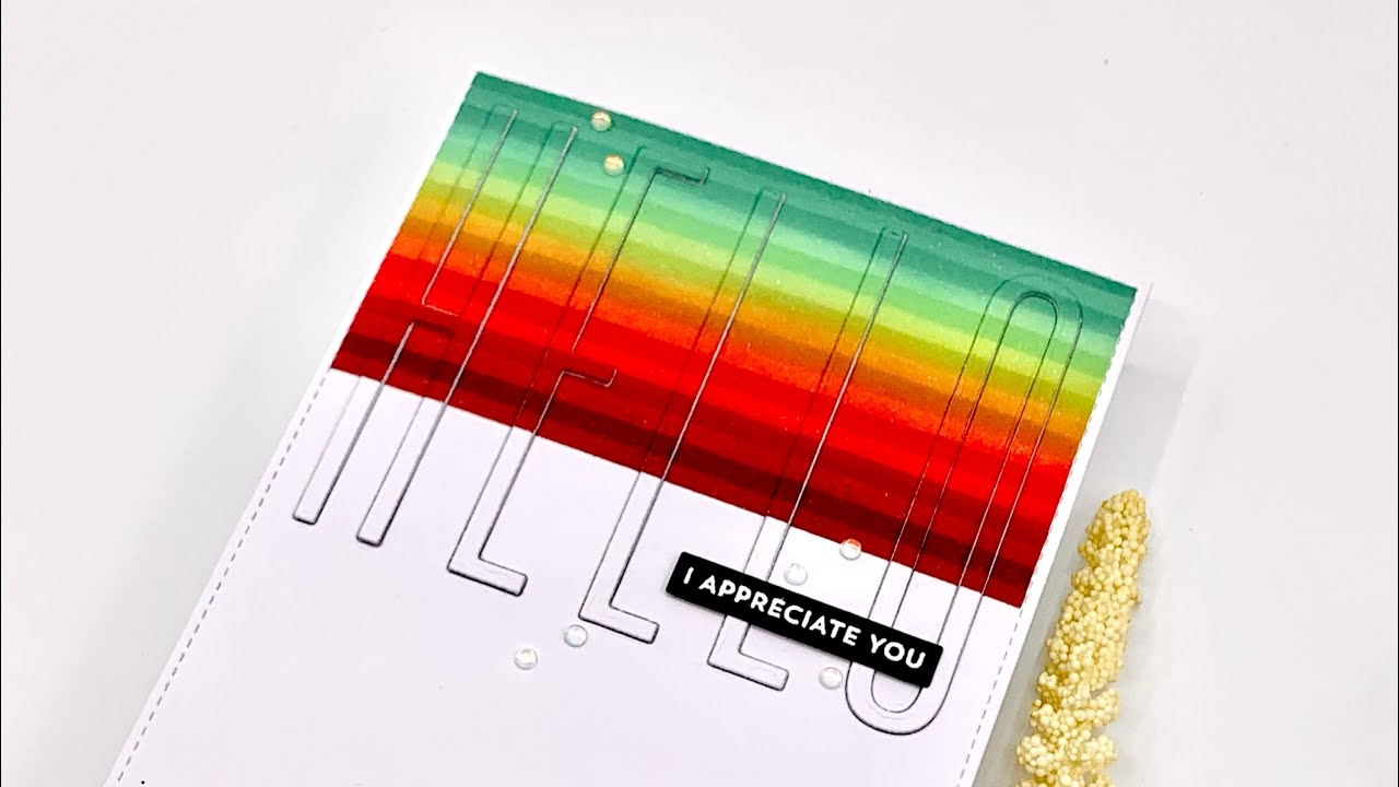 HAPPY MAIL CARD: MFT - Tall Hello & Lawn Fawn - Skinny Stripes Stencil ...