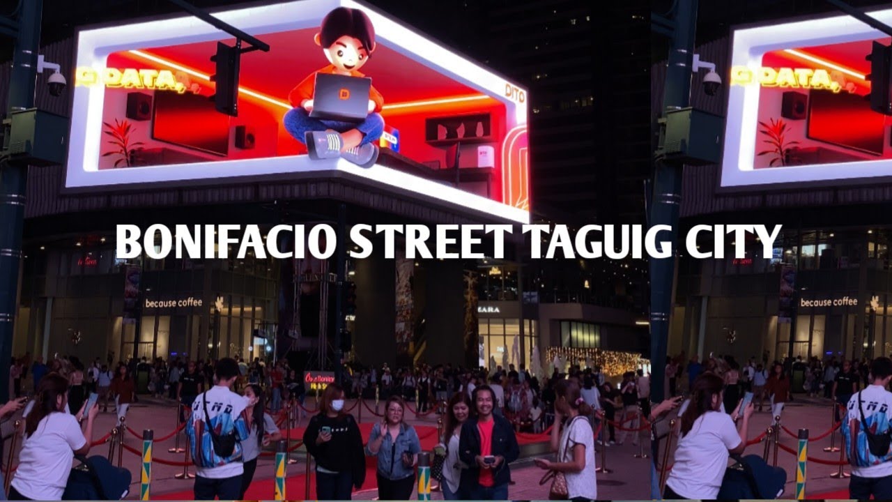 NIGHT LIFE IN BGC GRAND OPENING NG 3D LED BILLBOARD WITH FIREWORKS ...