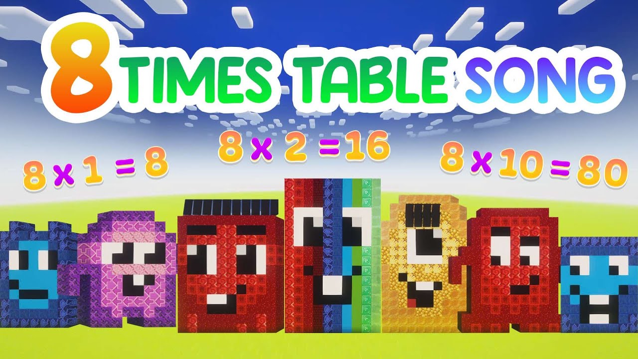 8 Times Table Song | Minecraft Numberblocks Math Songs | Fun Counting ...