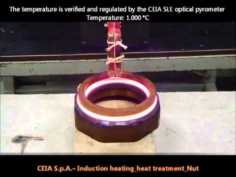Induction heating heat treatment nut - YouTube