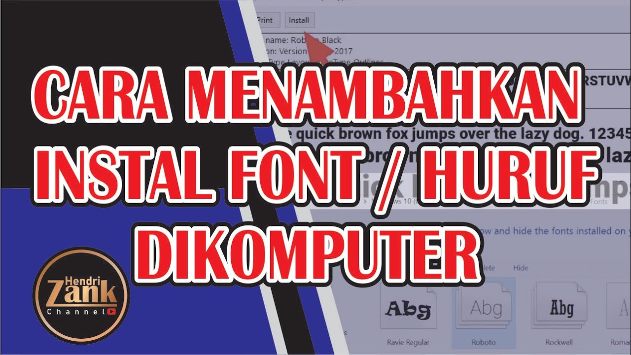 Cara Menambahkan atau Instal Font di komputer | TUTORIAL - YouTube