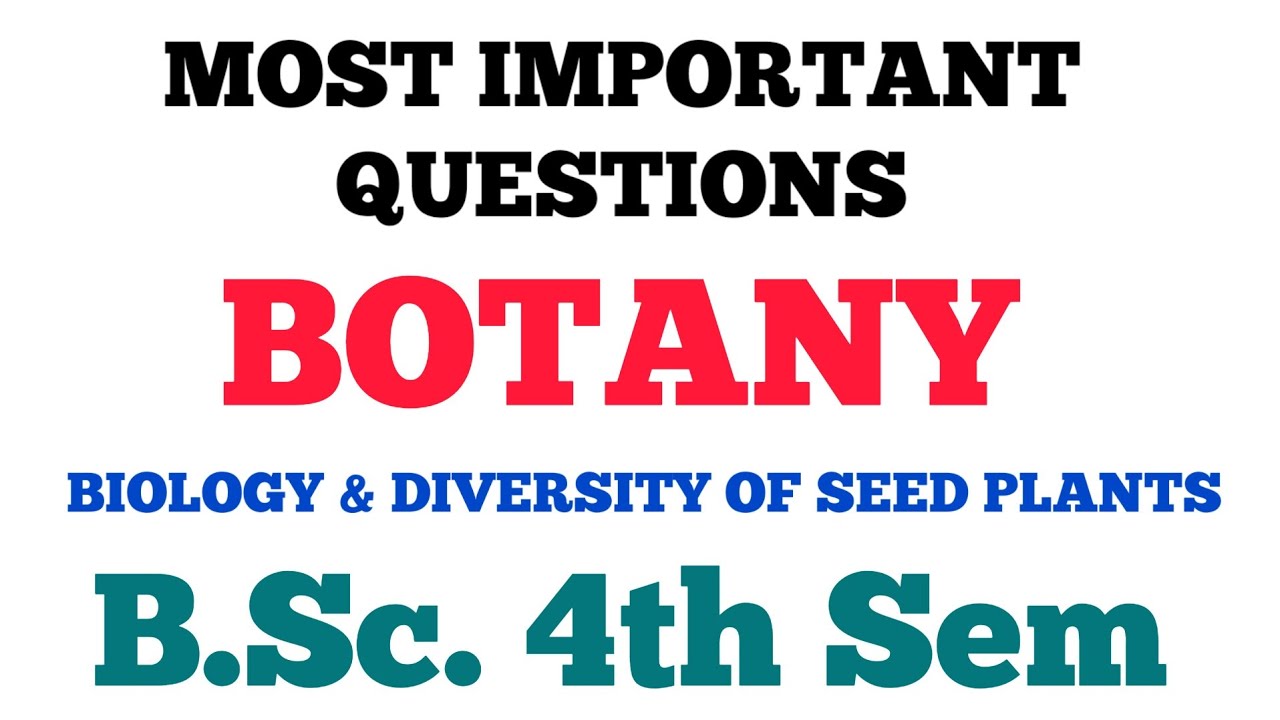 BSc II Year 4th Sem Botany Important Questions 2024 | Biology ...