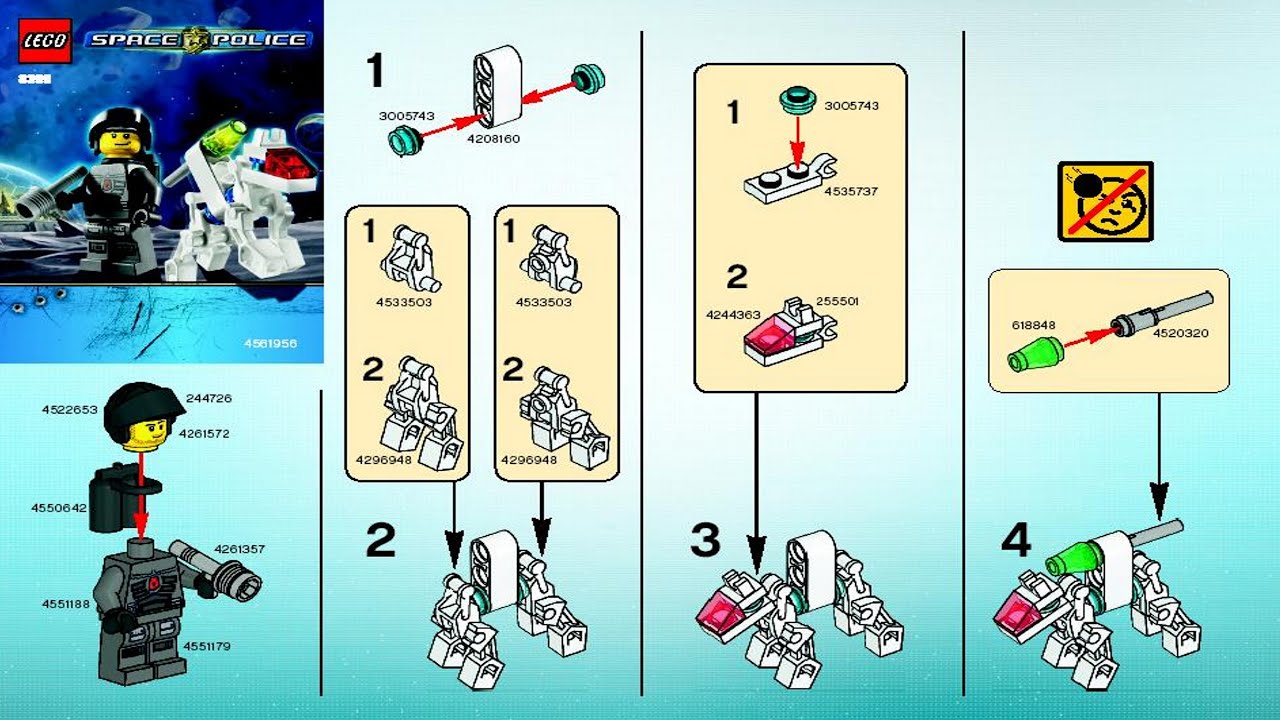 LEGO instructions - Space - Space Police 3 - 8399 - K-9 Bot - YouTube