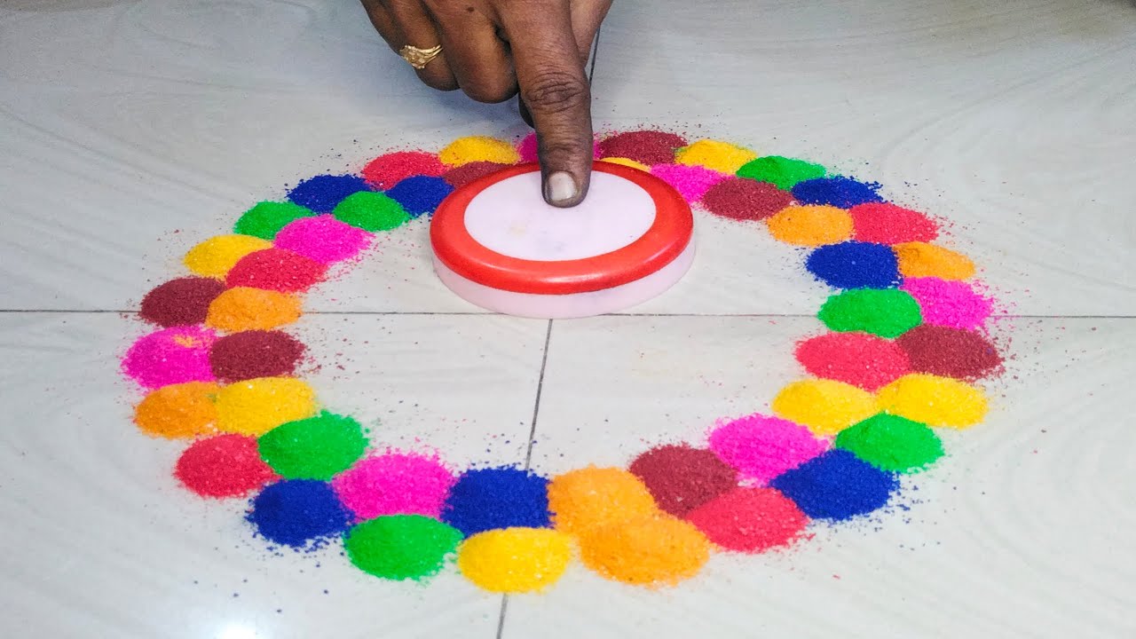 Rangoli/Holi Colourful Rangoli/Easy Rangoli/Rangoli Designs/Rangoli Art ...