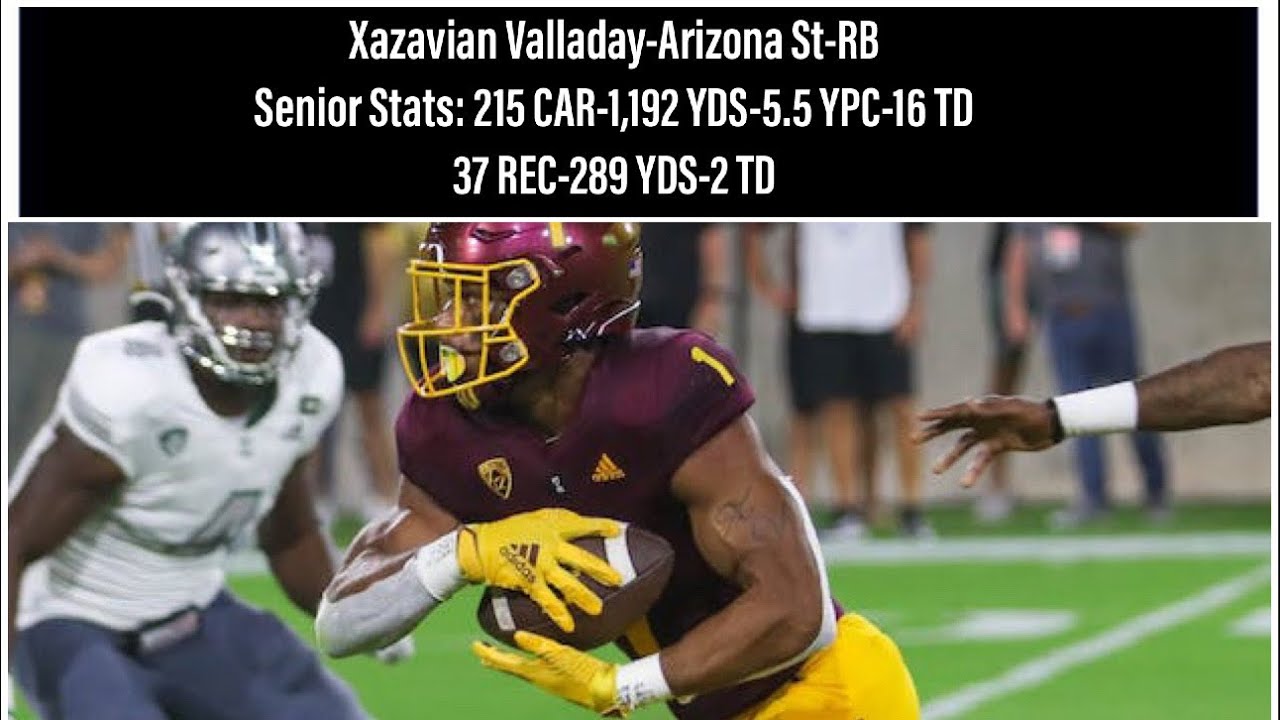 Xazavian Valladay Senior Season Highlights-ASU RB-2022-2023 CFB Season ...