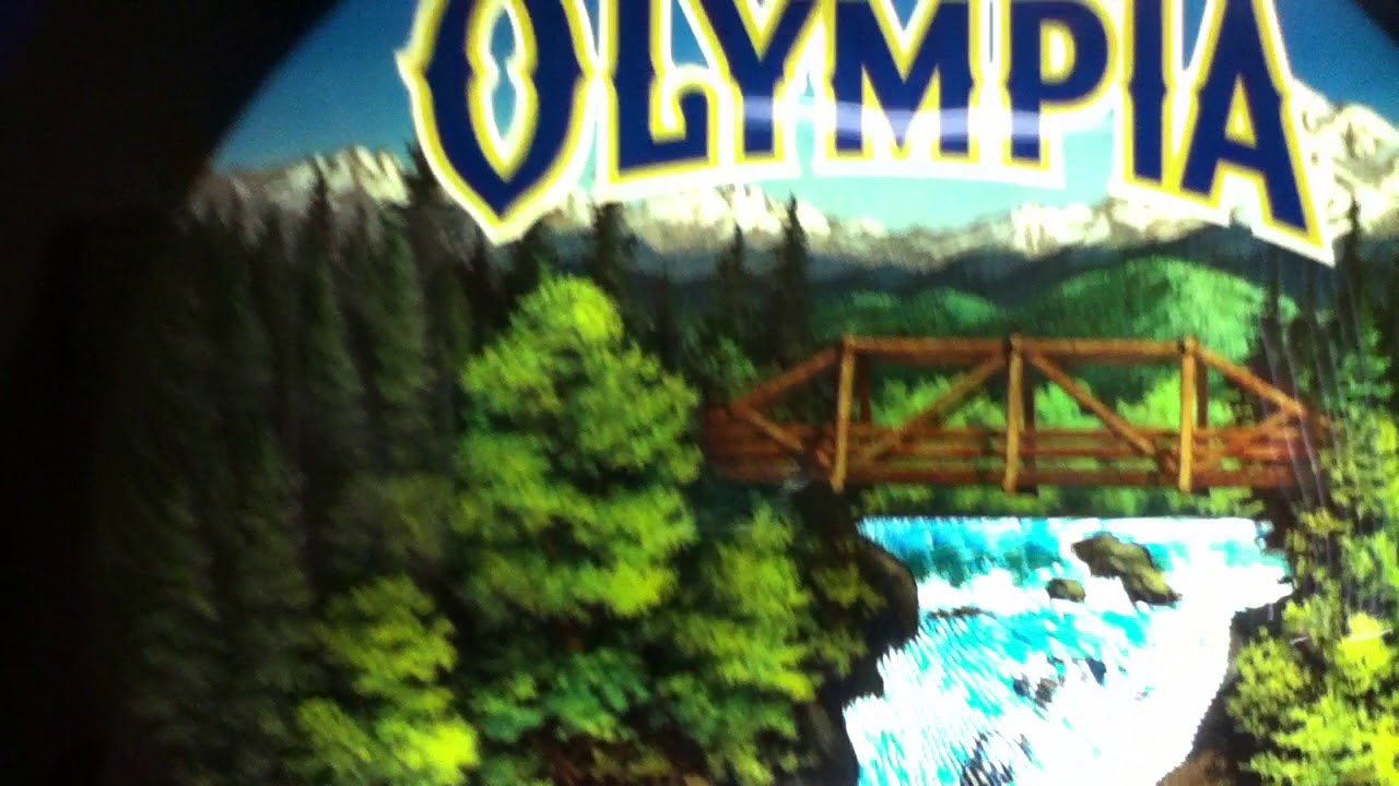 Olympia beer sign motion spinning water barrel head topper light - YouTube