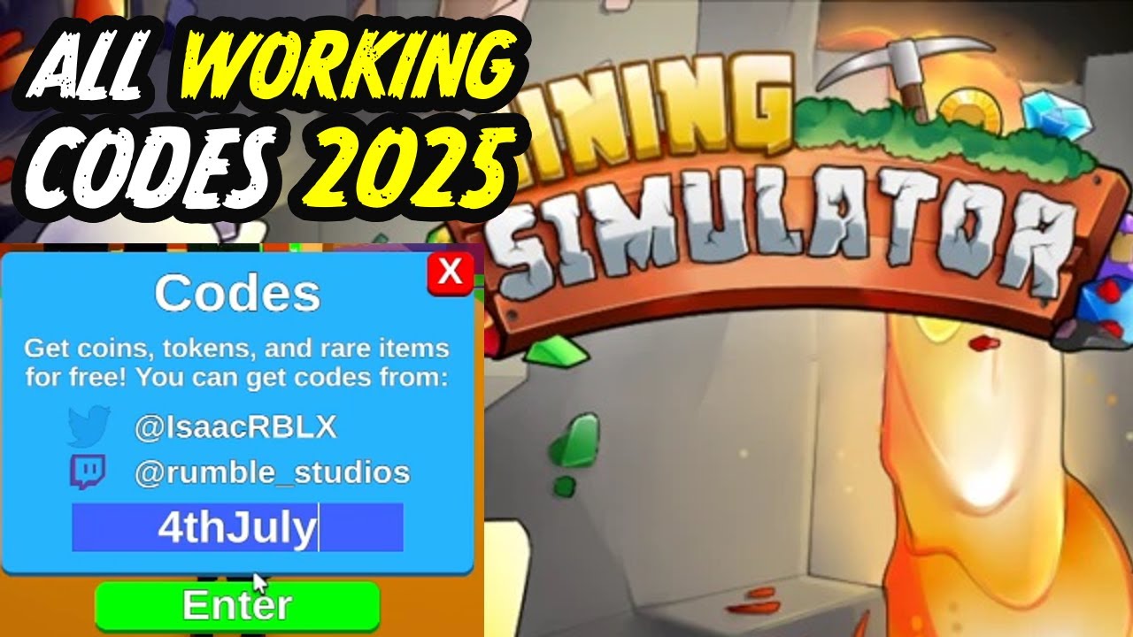 Mining Simulator codes | *NEW* ALL WORKING CODES FOR ROBLOX MINING ...