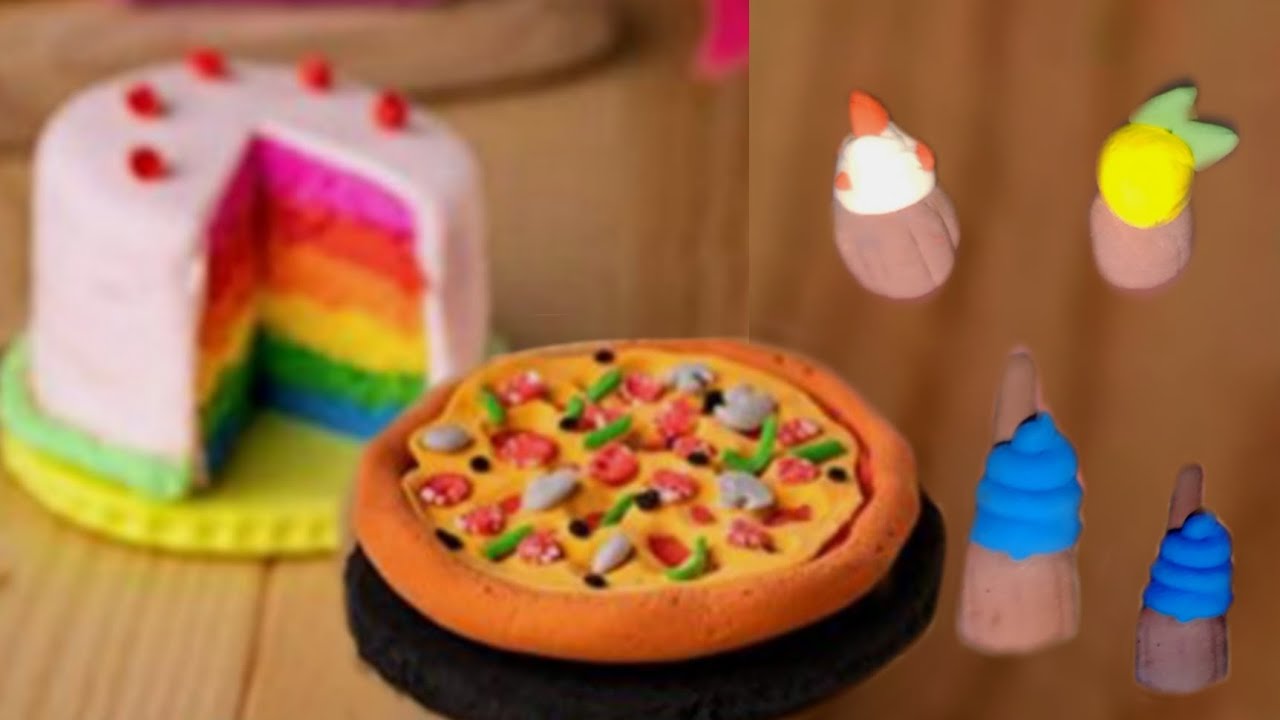 Polymer clay || Food making with Clay || Easy DIY Miniature Food - YouTube