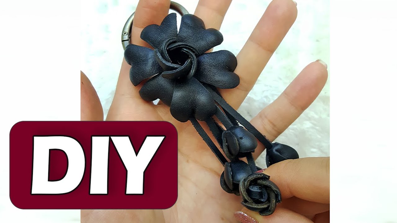 How to Make Leather Flower AS Keychain // DIY - YouTube