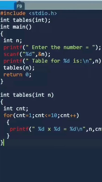 print table in c programming #cprogramming #rizvisir #programming - YouTube