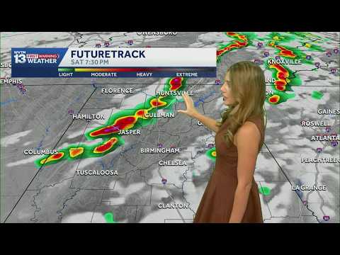 Heavy storms in Alabama's forecast Saturday, with hotter weather returning next week.