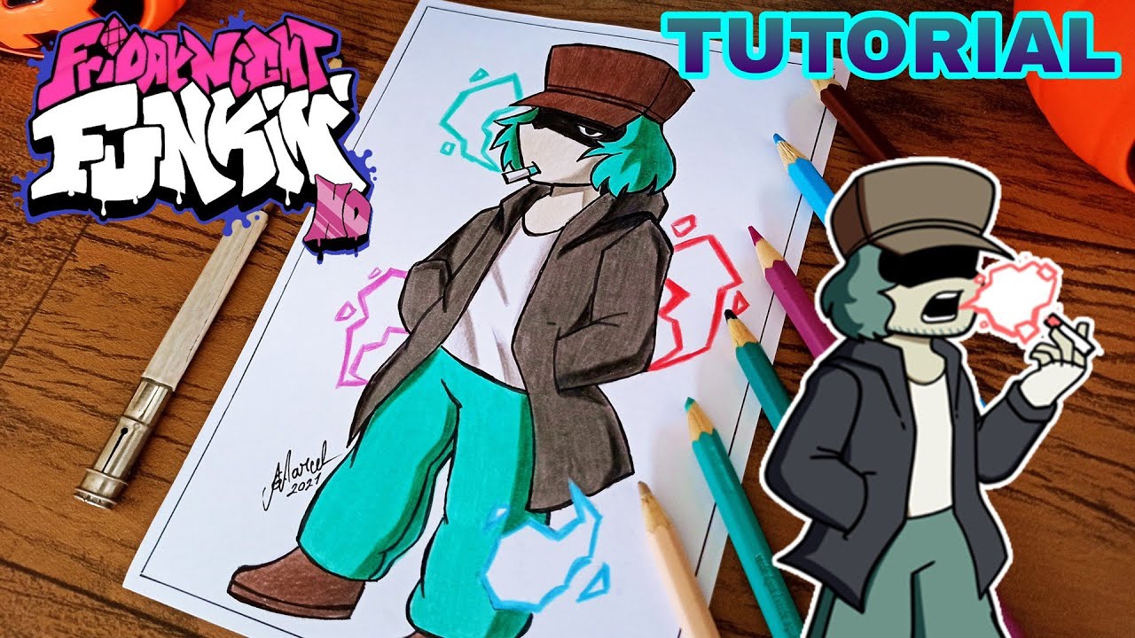 FRIDAY NIGHT FUNKIN - Como desenhar o Garcello (fnf mod) - passo a ...