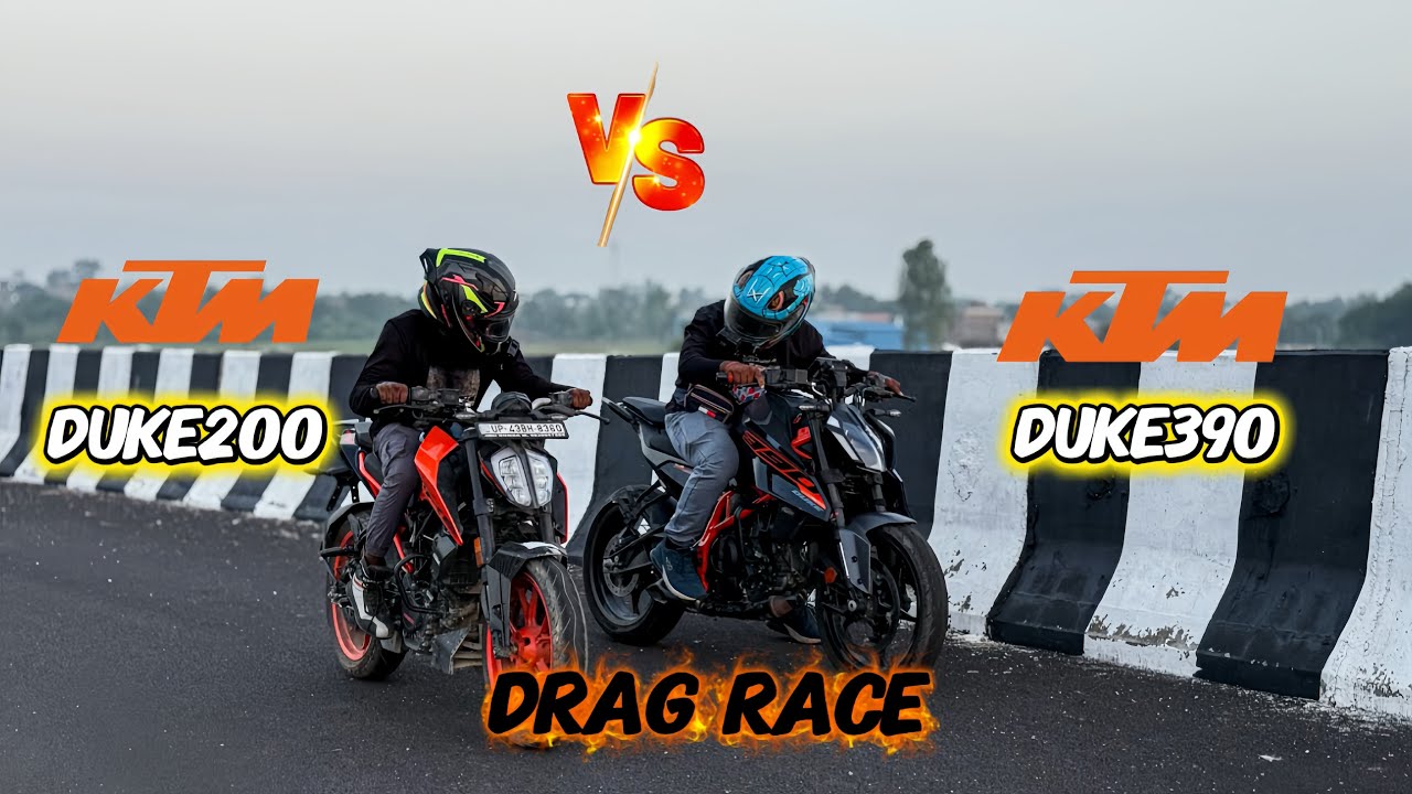 Duke390 4Gear V/S Duke200 6Gear Drag Race 😨!! NEW DUKE 390 VS DUKE 200 ...