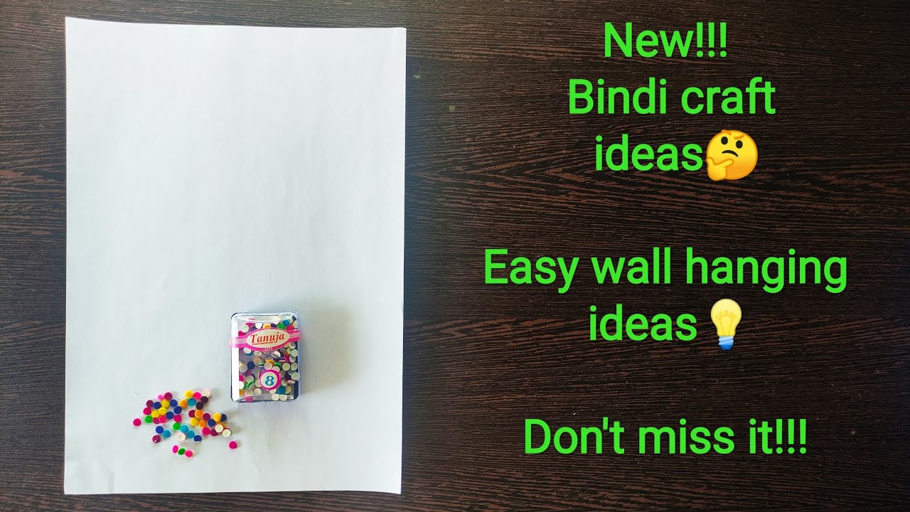Very Simple Easy Sticker Bindi Craft | A4 Sheet White Paper Wall ...