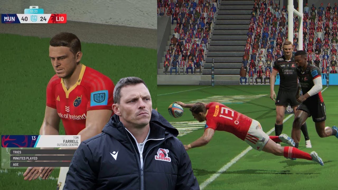 Rugby 25 - URC - Lions leak 49 Points. Munster & Tom Farrell Rip apart ...