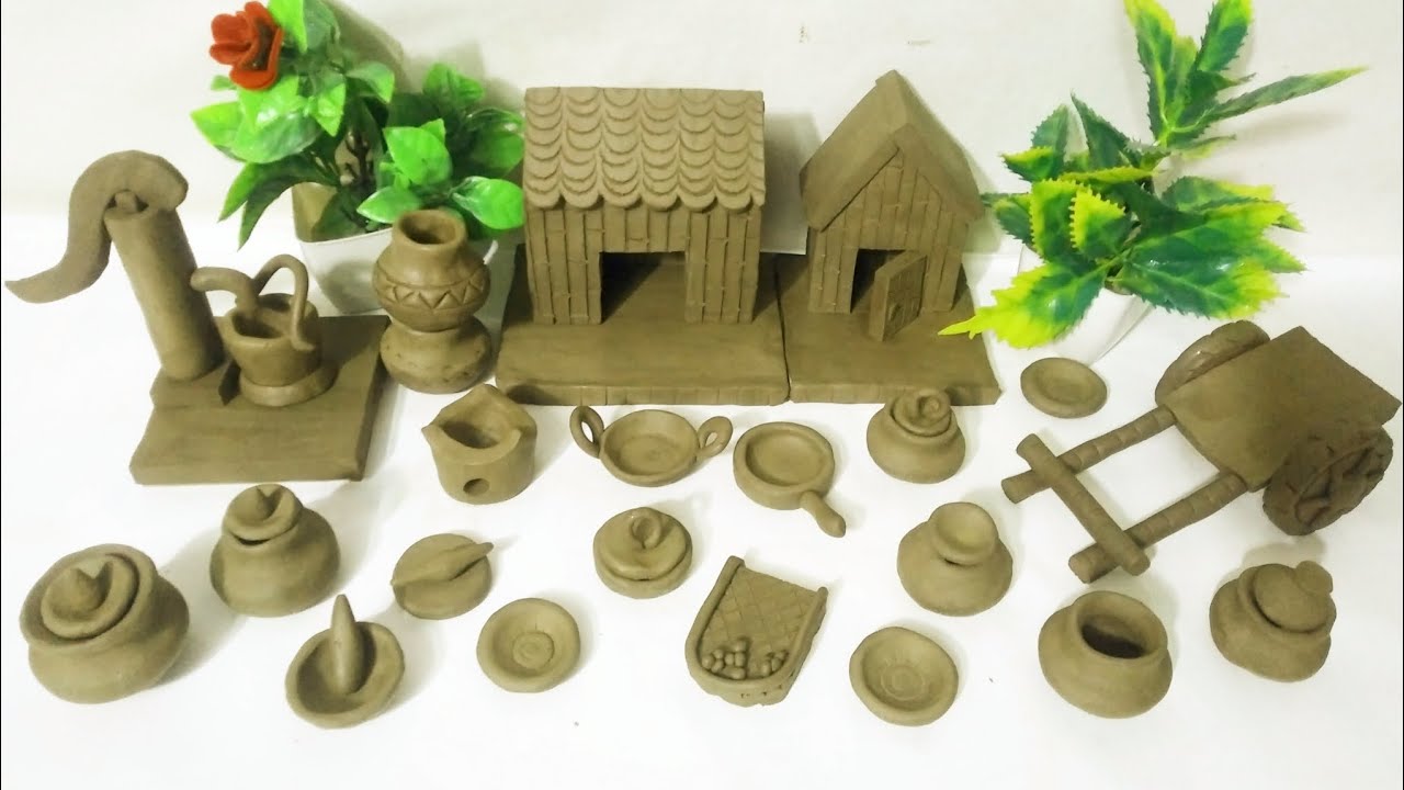 DIY how to make polymer clay miniature house | kitchen set, bullock ...