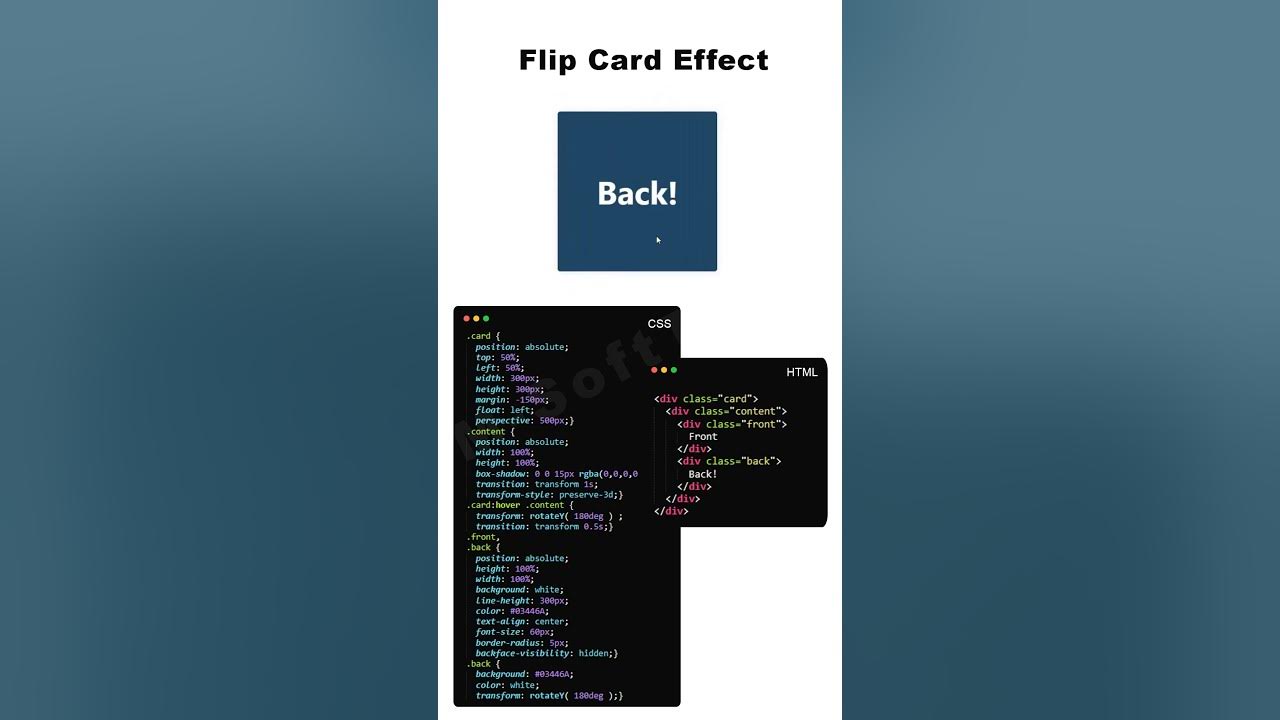 Flip Card Animation Effect Using Html Css Cssanimation Animation Webdesign Shortsfeed
