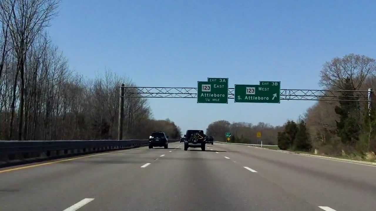 Interstate 95 - Massachusetts (Exits 4 to 1) southbound - YouTube