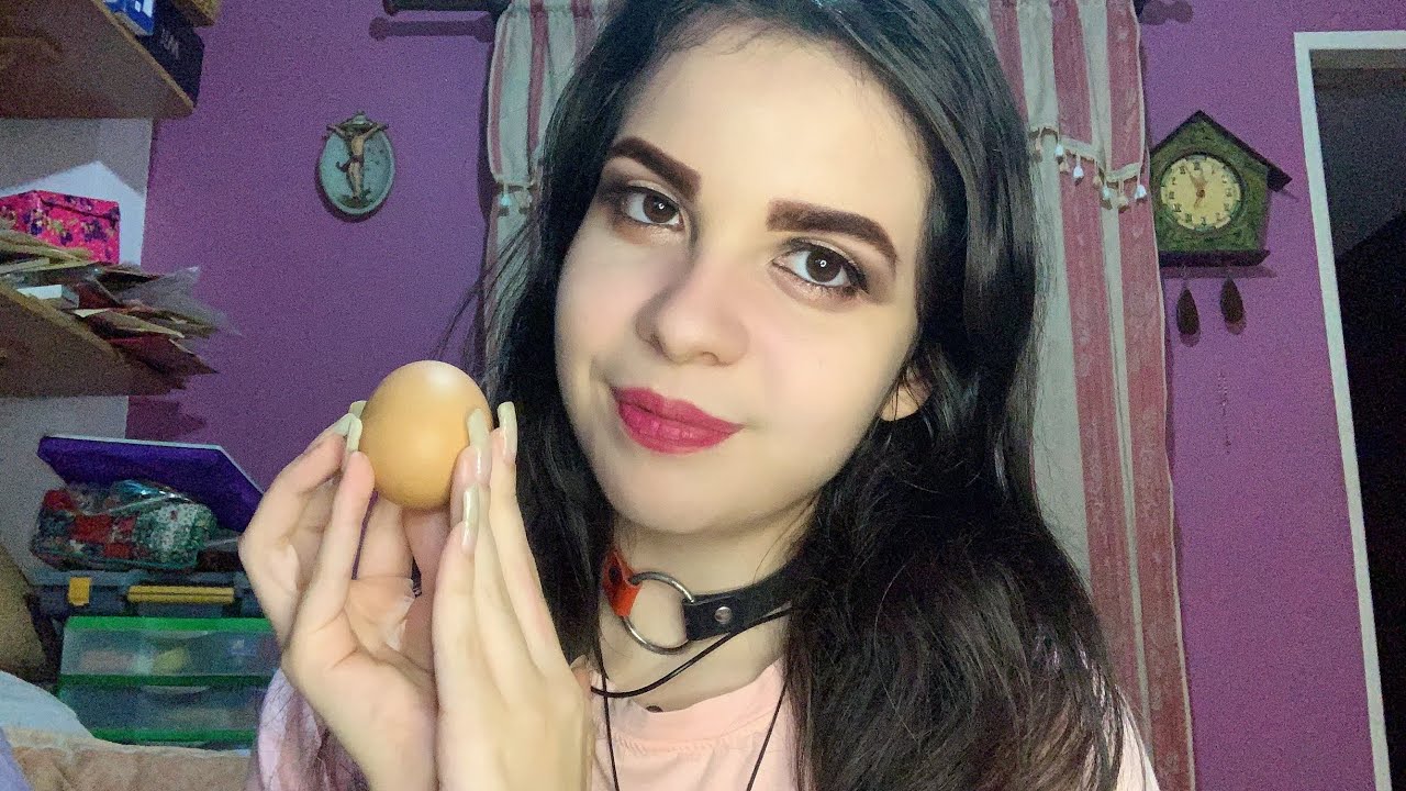 ASMR nails natural broken eggs 2 part - YouTube