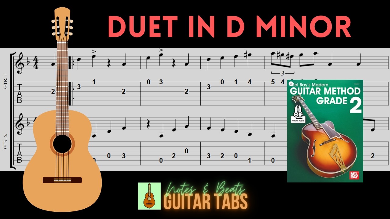 (30 of 82) Mel Bay Grade 2- Duet in D Minor GUITAR TAB - YouTube