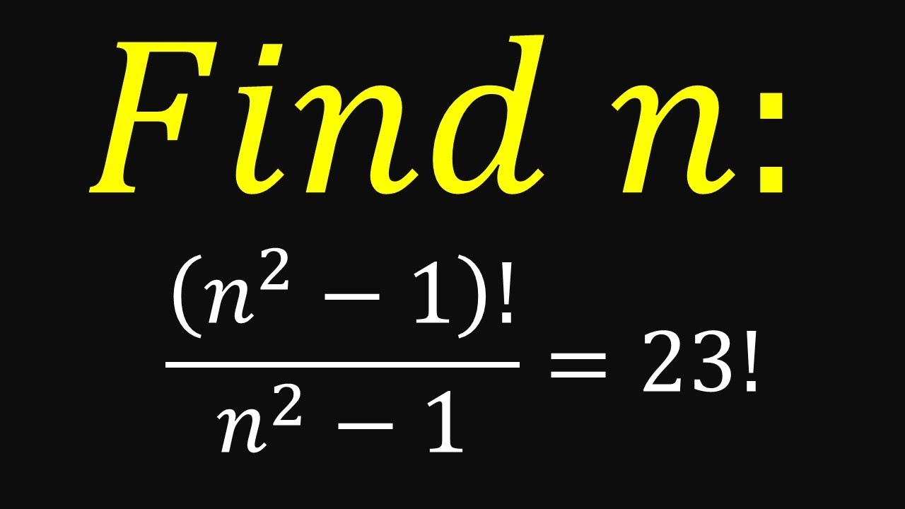 Fun algebra puzzle: Find n - YouTube