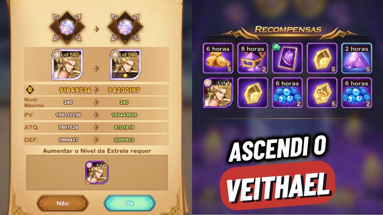 ASCENDI O VEITHAEL NO SERVIDOR TESTE - AFK ARENA - YouTube