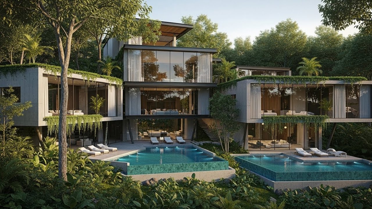 Ultra Luxury Tropical Mansion with Infinity Pools | Modern Eco Palace ...