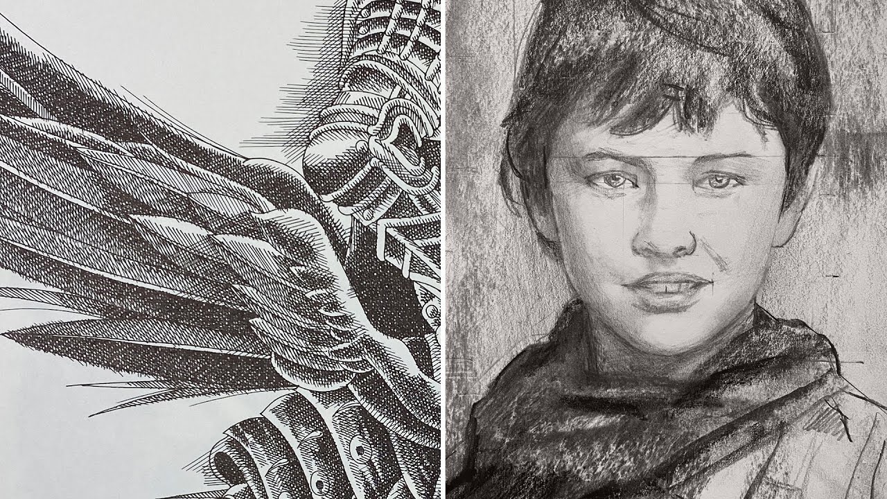 Shading with Cross-hatching and other techniques - YouTube