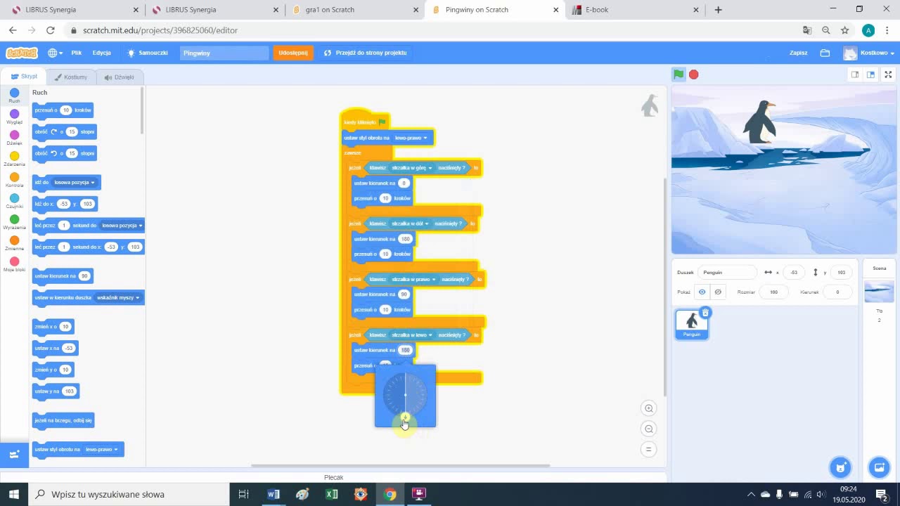 Pingwiny cz1 (Scratch- KLASA 6) - YouTube