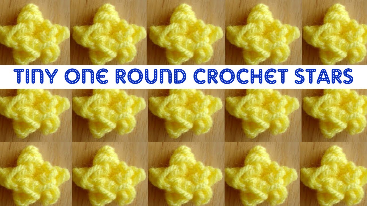 How to Crochet A Tiny One Round Star - YouTube