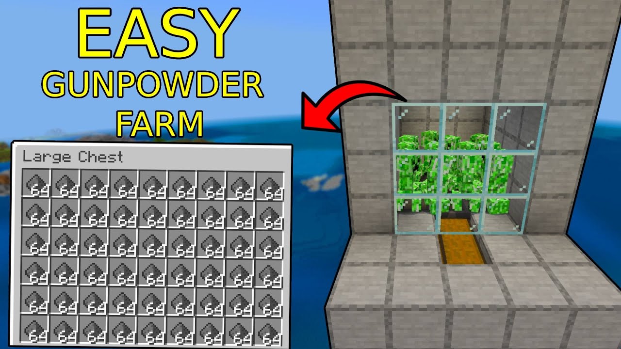 BEST CREEPER Farm In Minecraft Bedrock (bedrock, java, mcpe, ps4, xbox ...