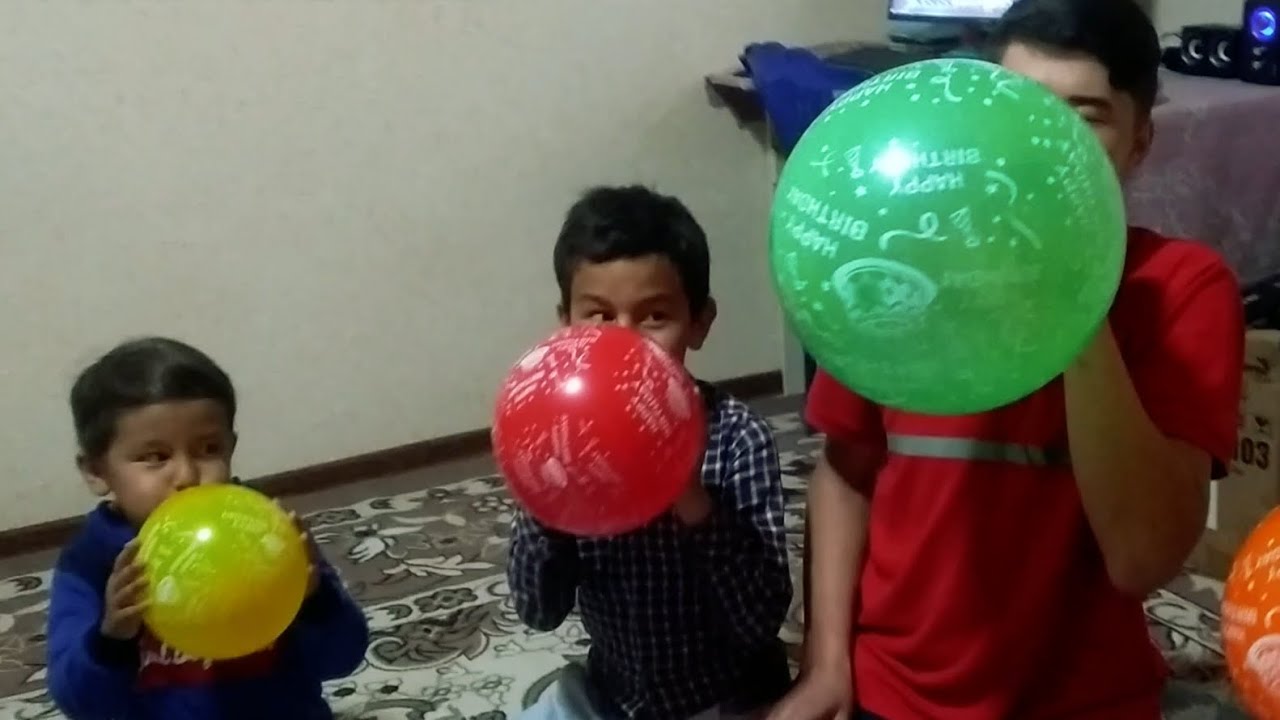 Boys Popping Balls and Balloons With Surprises | Balloon Blowing Battle ...