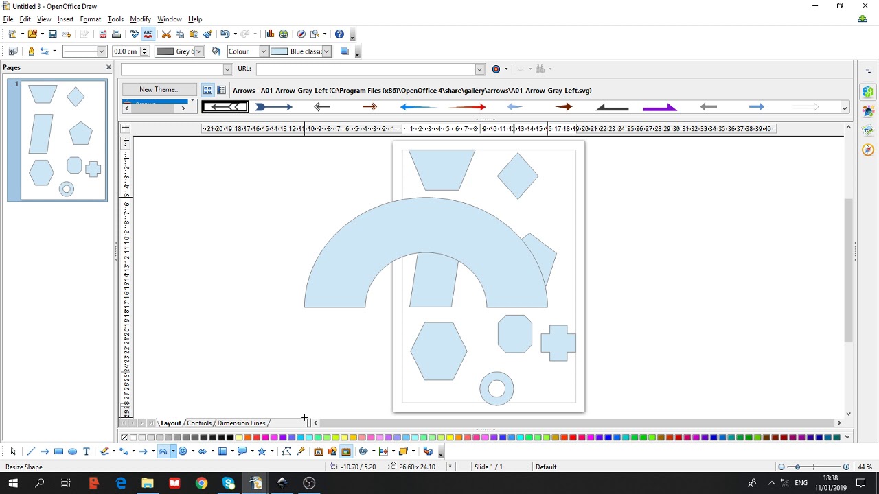 how to draw shapes and colours with open office draw - YouTube