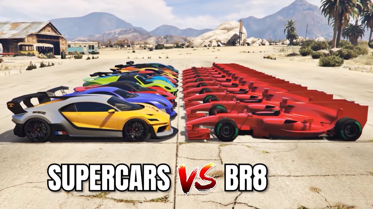 GTA 5 ONLINE - BENEFACTOR BR8 VS SUPERCARS (WHICH IS FASTEST FORMULA VS ...