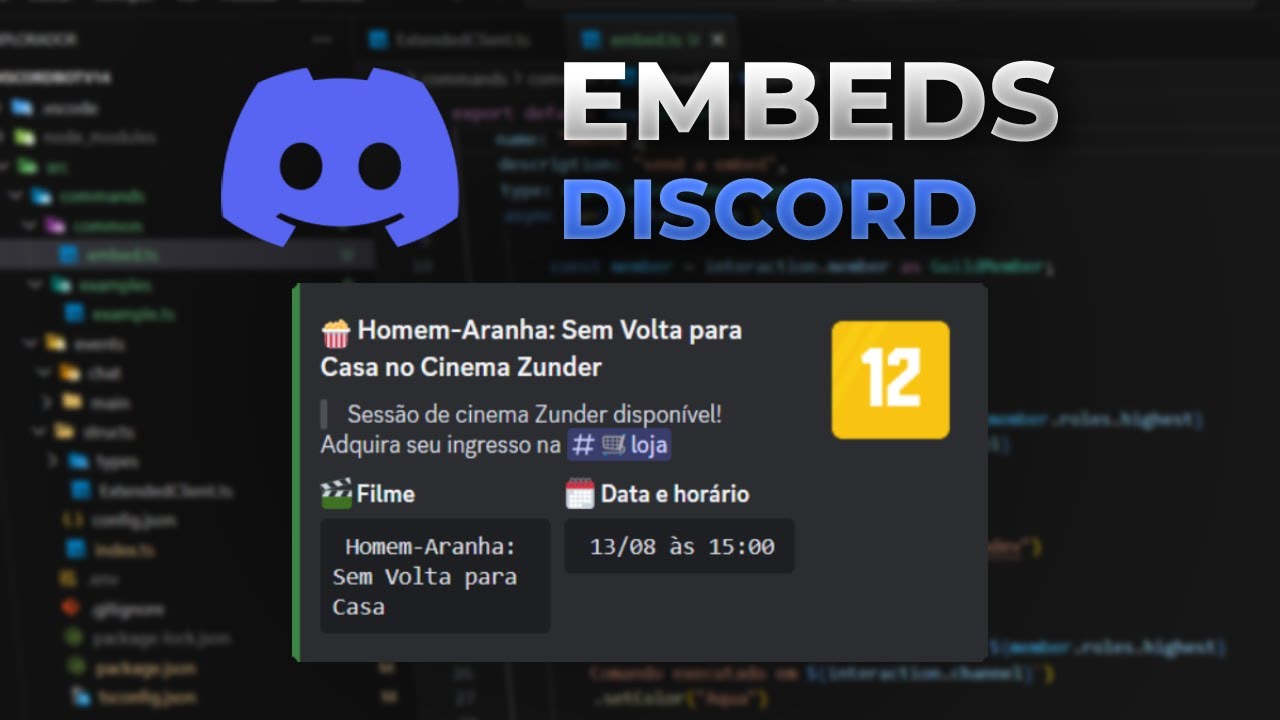 Embeds Do Discord Bot De Discord V14 E Typescript Youtube