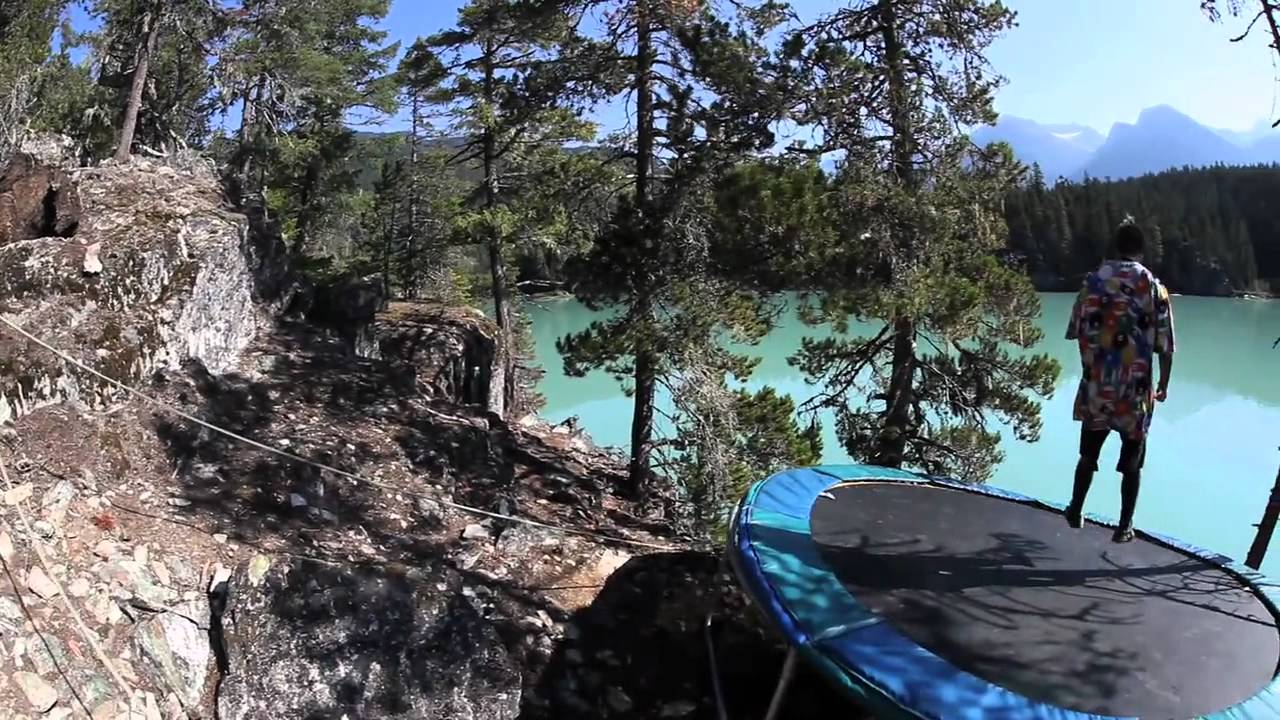 Cliff Trampoline - Whistler and Skiers - YouTube