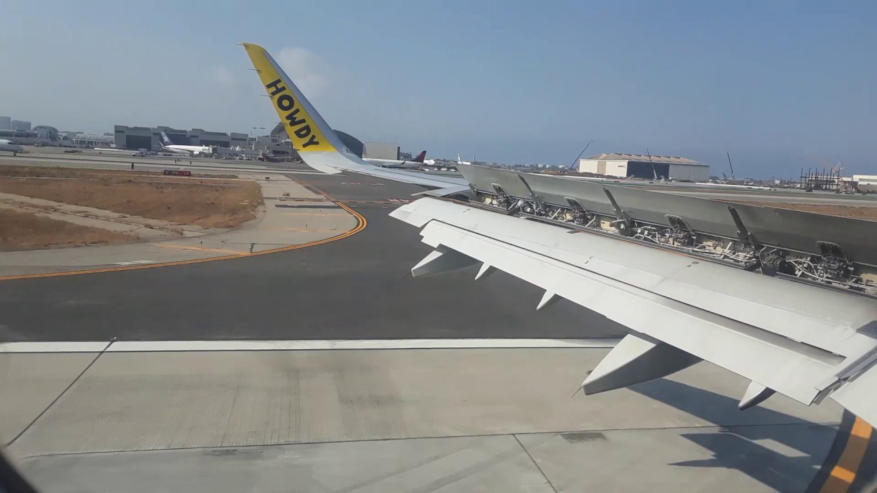 Spirit Airlines Landing in Los Angeles International Airport - YouTube
