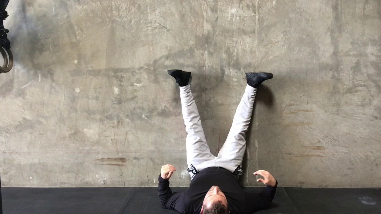 Supine wide squat stretch - YouTube