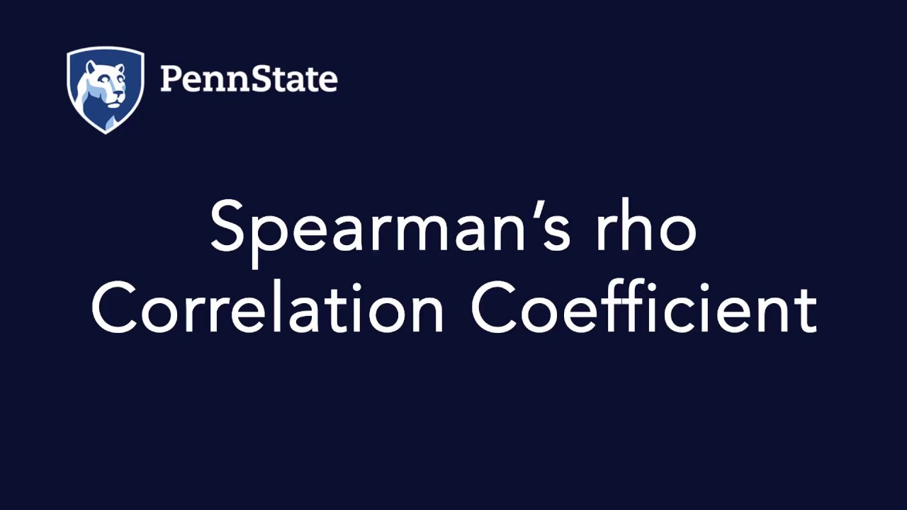 Spearman's Rho Overview with Example - YouTube