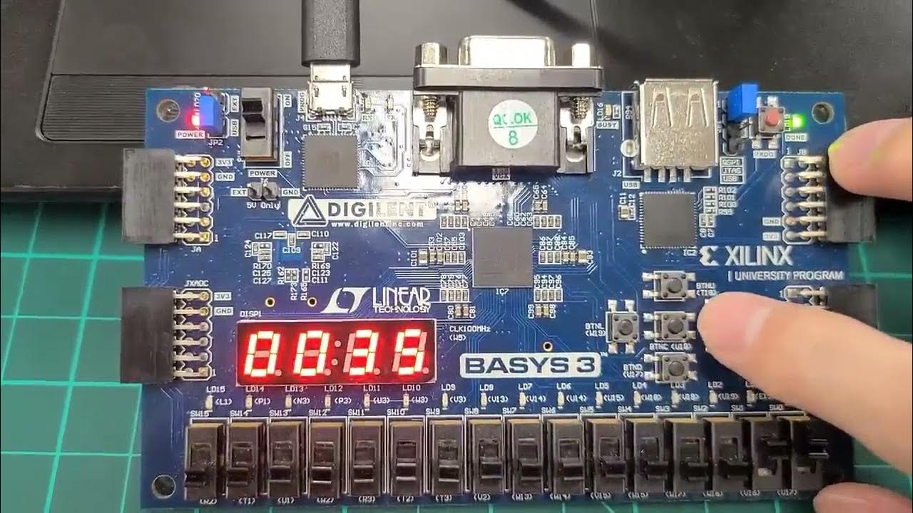 [FPGA] FSM과 BUTTON을 이용한 STOPWATCH - YouTube