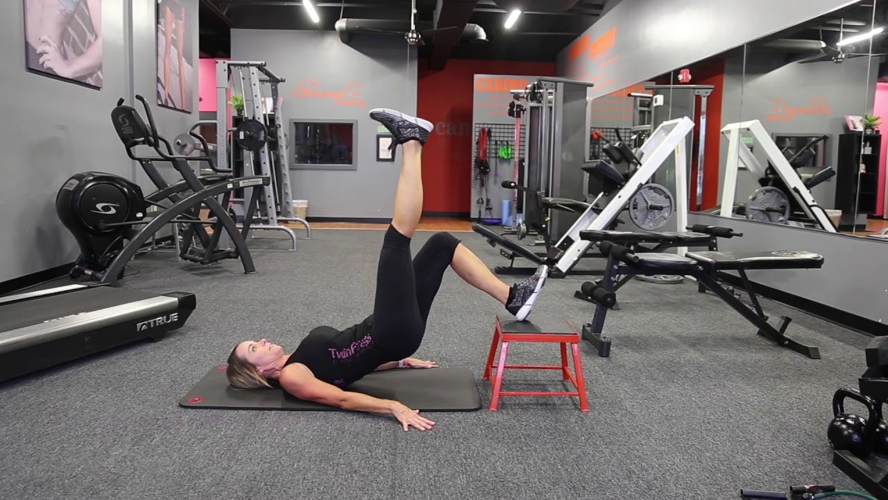 Single Leg Glute Bridge on Step - YouTube