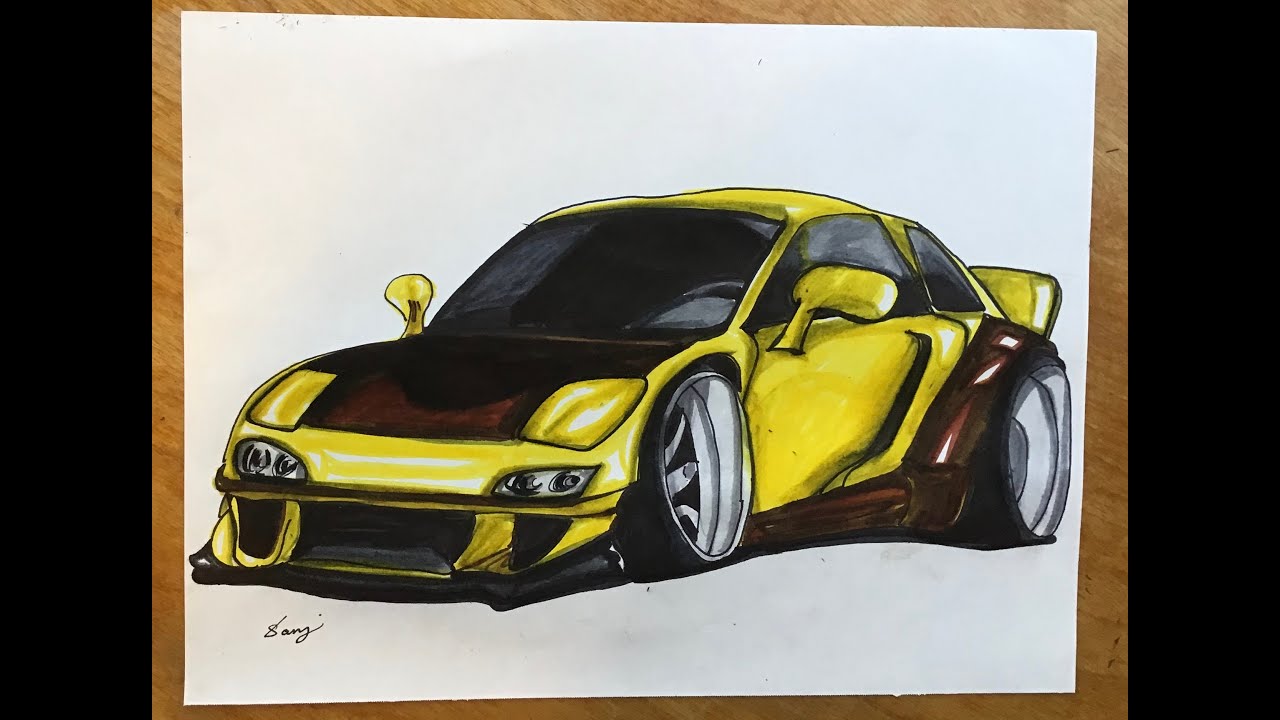 How To Draw Series/ Season 1 Episode 1 How to Draw Mazda RX7 FD - YouTube